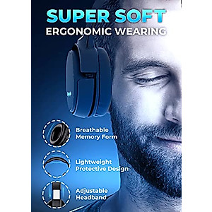 Gvyugke 2.4GHz Wireless Gaming Headset for PS4, PS5, PC, Nintendo Switch, Bluetooth 5.2 Gaming Headphones with Mic for Mobile Device, Noise Canceling, Bass Surround, 50mm Driver, 40H Battery