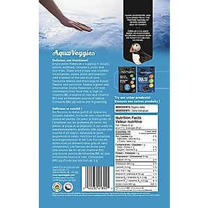 Aqua Veggies Organic Atlantic Dulse Flakes 4 Oz , Hand-Harvested, Sun-Dried Bay of Fundy, Excellent Source of Vitamins B6, B12, Iron, Iodine, Protein, Calcium and Fibre 4 Ounce
