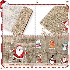 JUNEBRUSHS St Patricks Day Burlap Gift Bags, 42 Pack Saint Patricks Linen Burlap Bag with Drawstring St. Patrick's Day Goodie Candy Treat Bags for Kids Irish Party Favors Shamrock Clovers Small Gift Bags