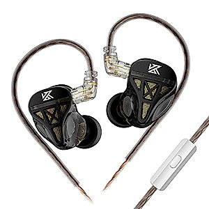 YINYOO KZ DQS in Ear Monitor Headphone, Metal Dynamic HiFi Wired Earbuds Semi-Open IEMS Earphone, Music Travel Sports Game Deep Bass Earphone with Detachable Cables