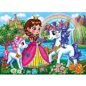 Puzzles for Kids Ages 4-8 Year Old - Princess & Unicorns,100 Piece Jigsaw Puzzle for Toddler Children Learning Educational Puzzles Toys