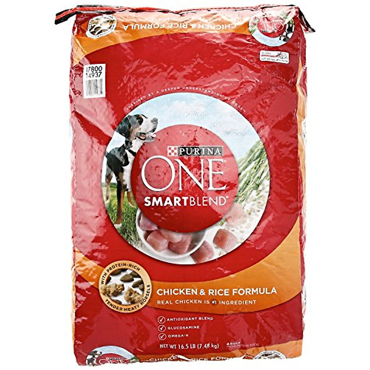 Purina ONE SmartBlend Chicken & Rice Formula Dry Dog Food - (1) 16.5 lb. Bag