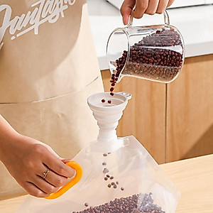 5pcsFood Storage Bags, Grain Moisture-proof Sealed Bag,Stand Up Food Bags Large Reusable Sealed Bag with Handle and Cap BPA Free