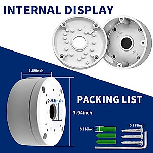 {Waterproof Camera Junction Box} Universal Bullet Security Camera Mount Bracket Hide Cable, Metal Electric Enclosure, Outdoor Camera Cover, Base Junction Box for CCTV Cams (2 Pack)