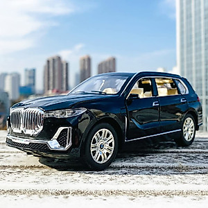 WAKAKAC Toy Car Compatible for 1/24 X7 Model Car, Alloy Die-cast Toy Vehicles,Pull Back Car Modelwith Sound and Light for Kids Boys Collectible Gift(Black)