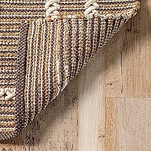 nuLOOM Ricki Hand Woven Tribal Flatweave Area Rug, 8' x 10', Natural