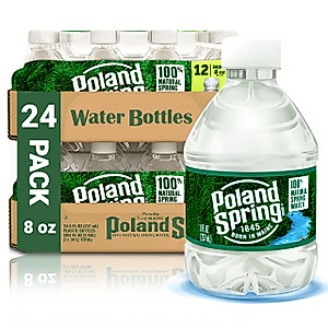 Poland Spring 100% Natural Premium Spring Water - Small, Mini 8 Fl Oz Bottles | Pack of 24