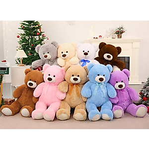 MorisMos Giant Teddy Bear Stuffed Animal 3 ft, 36'' Large Pink Teddy Bear,Big Teddy Bear for Baby Shower Decor,Soft Stuffed Bear Plush Gift for Kid Birthday Christmas Girlfriend Valentine's Day,Pink