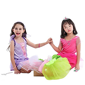 Fedio Dress up Clothes for Little Girls - Kids Dress up & Pretend Play Princess Dress up Trunk Costume for Girls 3-6 Years