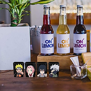 JUST FUNKY Naruto Shippuden Shot Glasses Set of 4 | Durable & Dishwasher Safe | 2 Oz Cubic Shot Glasses Featuring Naruto, Sasuke, Kakashi, Sakura | Officially Licensed