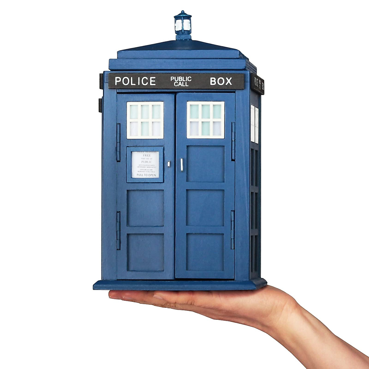 CEDAR ALPHA Wooden Tardis Cookie Jar, Desk Shed, Wood Desk Shed Pen Pencil Holder, Container