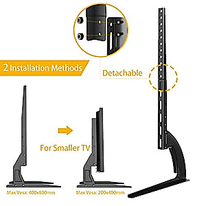 5Rcom TV Stand Mount, Universal TV Stand Tabletop for 22 to 65 inch Plasma LCD LED Flat Screen TVs, TV Legs, Holds up to 88lbs, Max VESA 800 x 500mm, Height Adjustable TV Base, TV Stand