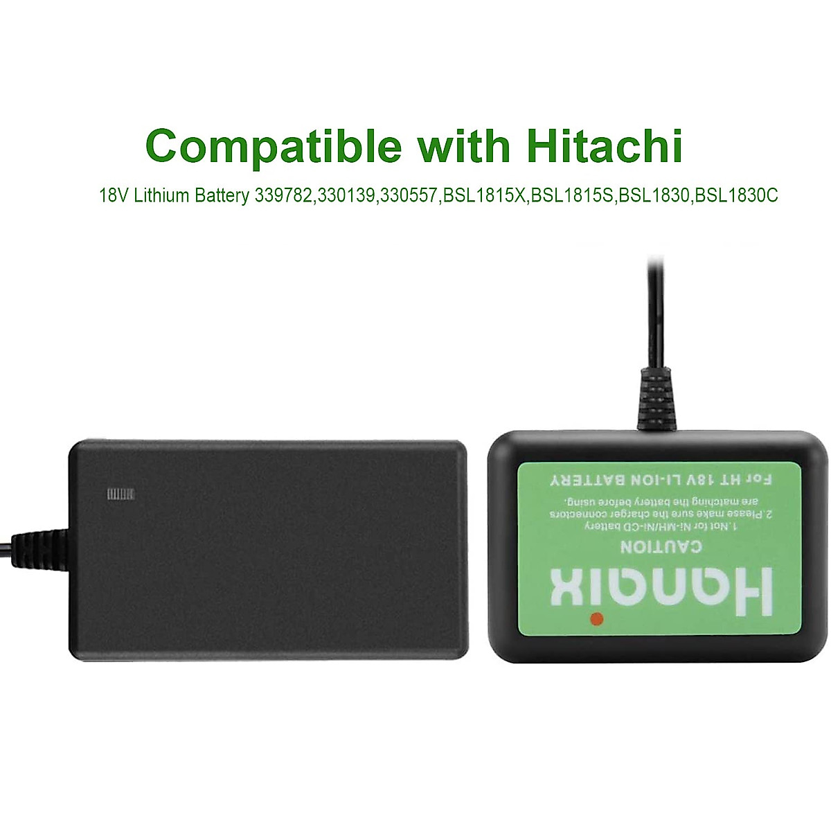 Hanaix 18V Battery Charger for Hitachi 339782 BSL815X BSL1815S BSL1830 BSL1830C 339782 330139 330557 Li-ion Battery Fast Charger