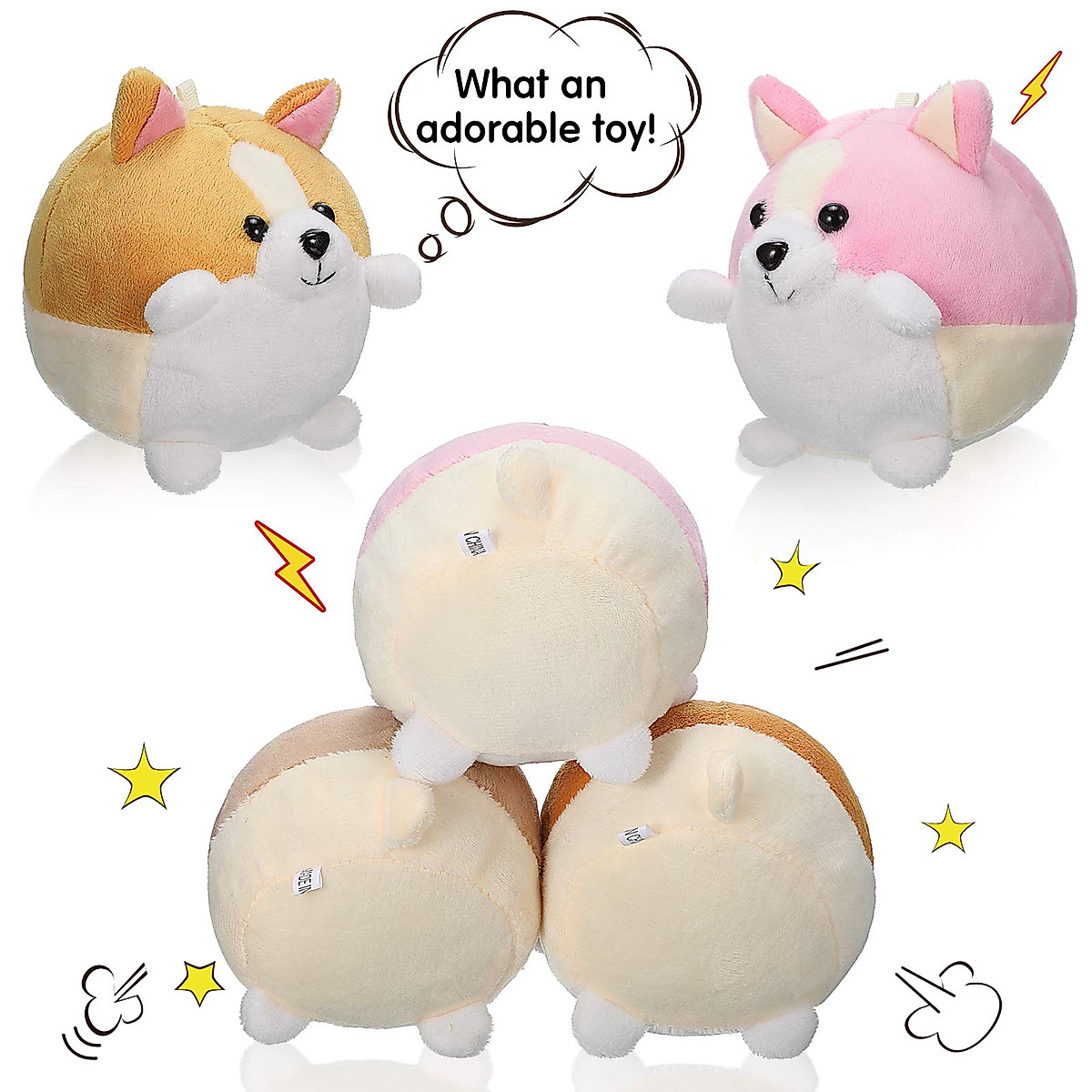 Skylety 12 Pcs 5" Mini Dogs Stuffed Bulk Animal Puppy Party Favor Cute Soft Plush Dog Toy Valentines Gift for Kids Classroom(Cute Style)