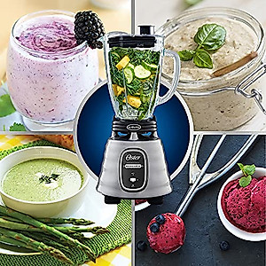 Classic blender Oster reversible chrome glass jar BLSTBESTE013