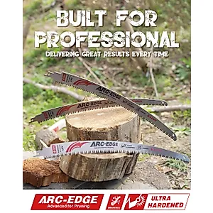 EZARC Japanese Teeth Reciprocating Saw Blade 15 Inch, Arc Edge Wood Pruning Saw Blades 6TPI for Tree Trimming, Wood Cutting, 3 Pieces