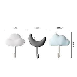 DHDestined Fateful 3 Pcs Adhesive Silicone Stick on Hooks, Multi-Purpose Damage Free Hanging Hooks, Silicone Decoration Hook, Functional Utility Hooks for Kitchen Bathroom Home Office