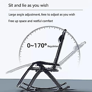 OQHAIR Front Porch Rocking Chair, Outdoor Rocking Chair, Rocking Chair, Armchair, Rocking Chair with headrest, Extra Long with footrest, for Leisure and Home use, Suitable for Bedroom, Office