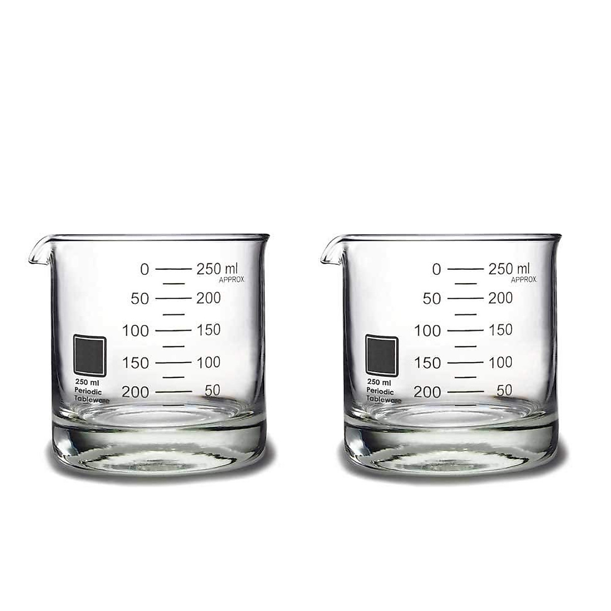 Periodic Tableware Laboratory Beaker Rocks Glasses (Set of 2)