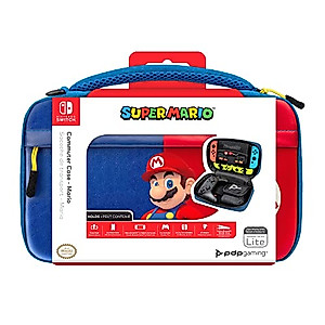 PDP Messenger Case with Removable Shoulder Strap - Holds 14 Games & Console - Compatible with Nintendo Switch/ Lite/ OLED - Power Pose Mario