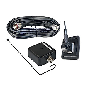 Tram 1191 50-Watt Pretuned Dual-Band 144 MHz to 148 MHz VHF/440 MHz to 450 MHz UHF Amateur Radio Antenna Kit with Glass Mount and Cable