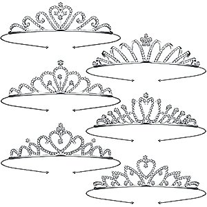 Chuangdi 6 Pieces Tiara for Women Crystal Tiara Crowns Rhinestone Headpiece Bridal Wedding Headband Birthday Prom Pageant Party Hair Accessories