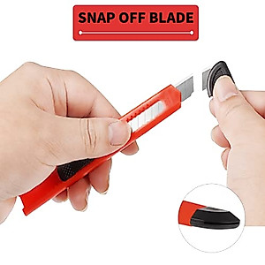 8 Pack Utility Knife Box Cutters (9mm Wide Blade Cutter 4 Colors) Box Cutter Retractable, Compact Utility Knives, Extended Use for Office, Craft, Razor Knife, Paper Knife, Disposable Box Opener