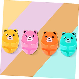 Mikikit 4pcs Power Outlet Hook Plug Wire Holder Self-Adhesive Socket Holder Adhesive Wall Hooks Cartoon Hook Adhesive Plug Holder Multifunctional Cartoon Organizer Plastic No Trace