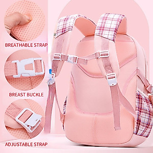 Kawaii Backpack with 18Pcs Accessories Anime Cartoon Anti-Theft Travel Aesthetic New Semester Gifts Bag with Cute Pin