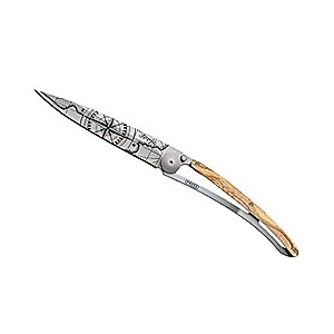 deejo Ultra-Light Folding Pocket Knife with Belt Clip - Olivier 1.3 OZ Version - Thin and Sharp Blade - Terra Incognita Pattern - Stainless Steel - Elegant and Modern Design…