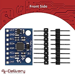 AZDelivery 3 x GY-521 MPU-6050 3 Axis Gyroscope and Accelerometer 6DOF Sensor Module 16 Bit AD Converter Data Output IIC I2C Compatible with Arduino and Raspberry Pi Including E-Book!