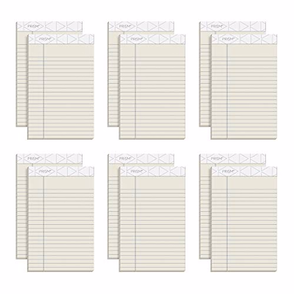 TOPS Prism Plus 100% Recycled Legal Pad, 5 x 8 Inches, Perforated, Ivory, Narrow Rule, 50 Sheets per Pad, 12 Pads per Pack (63030)