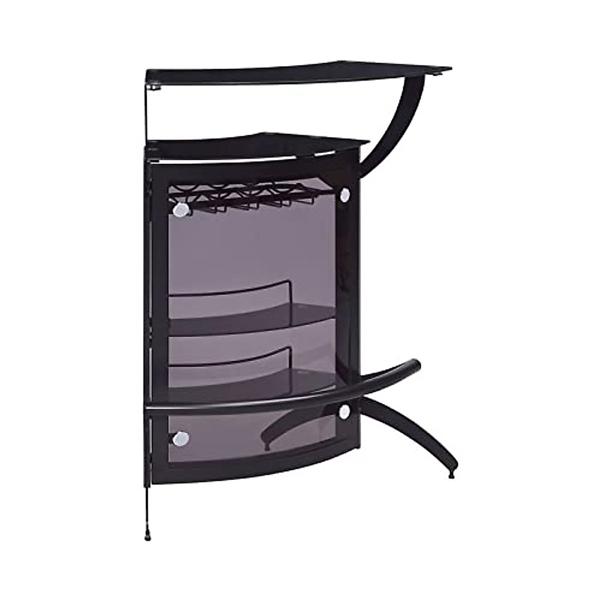 Coaster Furniture Modern Contemporary 3pc Curved Home Bar 61.75" Black ‎182135-S3