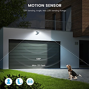 Torkase Upgraded Motion Sensor Light Bulbs, Outdoor Security PAR38 Flood LED Light Bulbs with Light Sensor,E26 Movement Activated 5000K Daylight, 20W 2000LM-150W Equivalent, for Indoor-Outdoor, 2 Pack