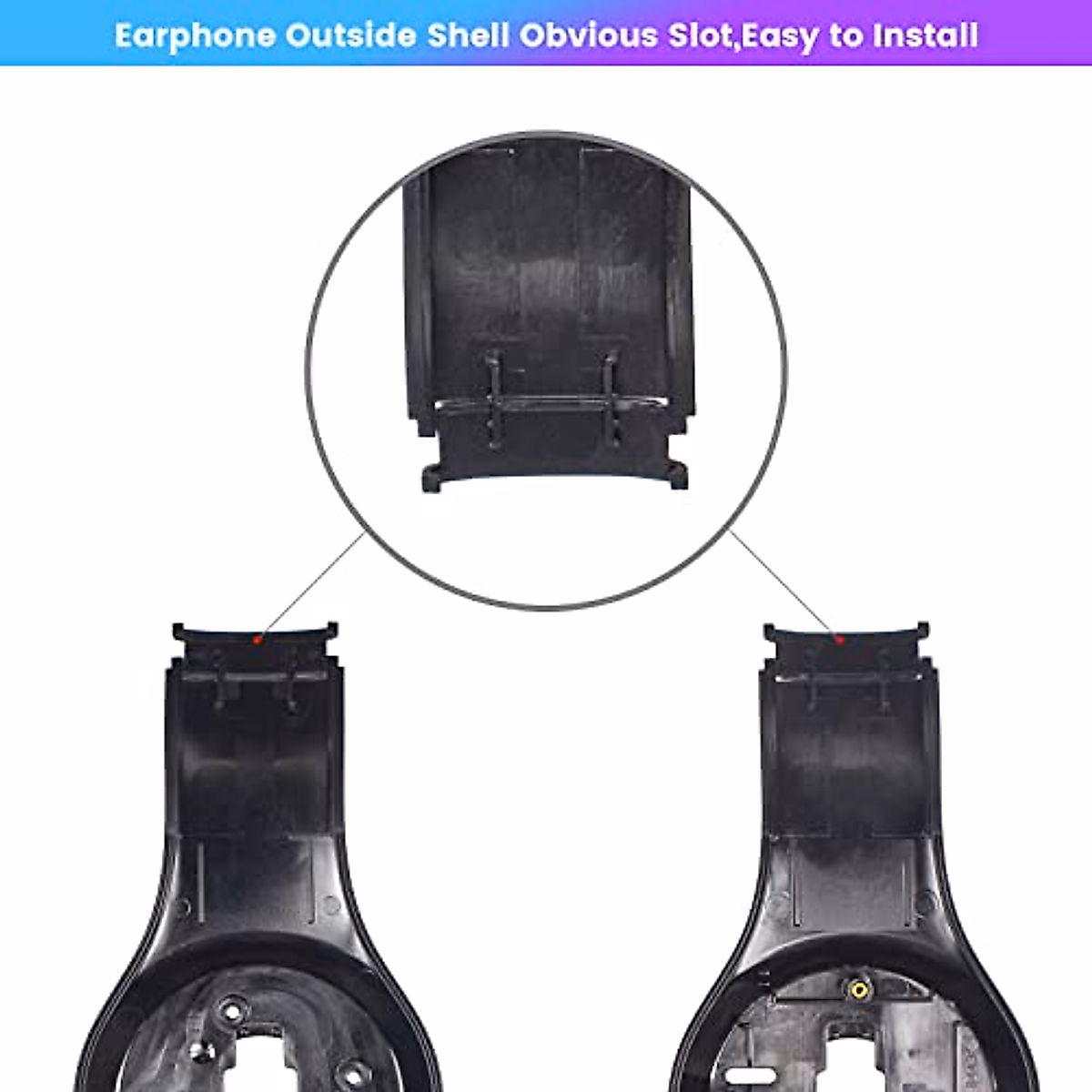 Studio 3 Replaceable Parts Studio 3.0 Wireless Accessories Headphone Shell and Spare Earphone Inner Shell Repair Kit Compatible with Studio 3 Wireless Headphones (Black)