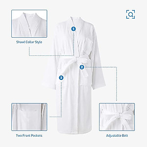 Acanva Women's & Men's Terry Robe Plush Cotton Spa Kimono Bathrobe