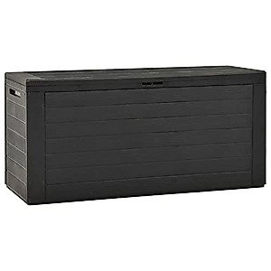 Tidyard Patio Storage Box Anthracite Storage Container Deck Box Tool Organization Toolbox for Garden Terraca Indoor Ourdoor Use 45.7in x 17.3in x 21.7in