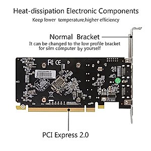 QTHREE Radeon HD 6570 Graphics Card,Dual HDMI,1GB,GDDR3,64-Bits,Low Profile Computer GPU,Desktop Video Card for PC Gaming,DirectX 11,PCI-Express 2.0 X16