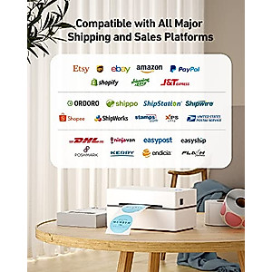 MUNBYN P130 Shipping Label Printer, 4"x6" Direct Thermal Shipping Label Compatible with DYMO LabelWriter 4XL 1744907,1755120, 220 Labels/Roll