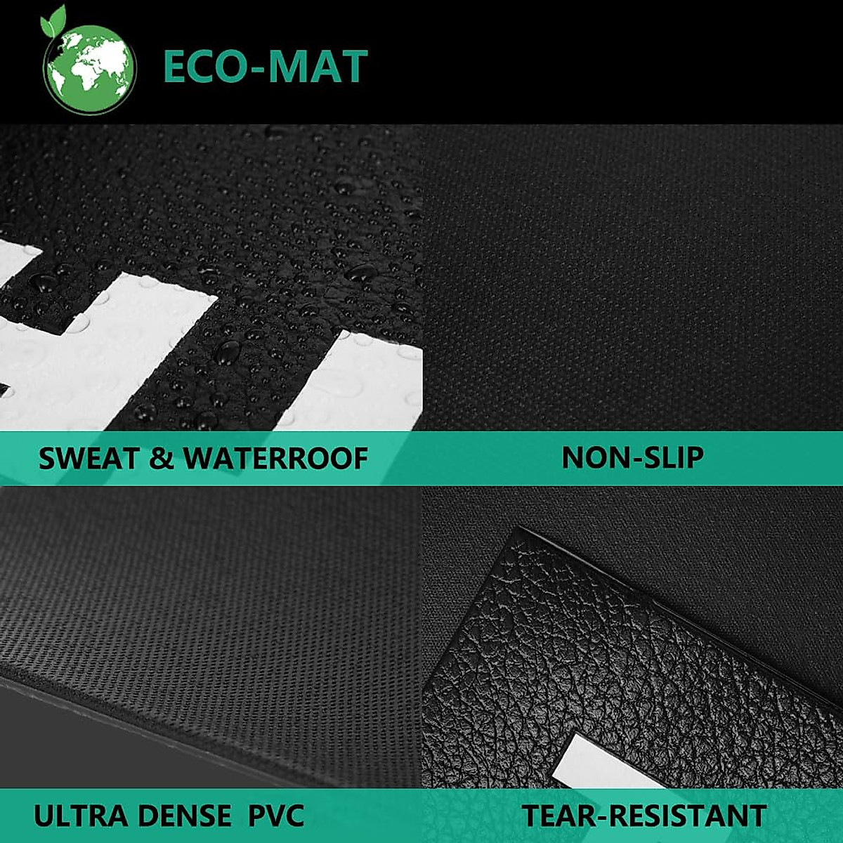Thinvik Bike Mat PVC Environmental for Peloton Spinning Bike & Wahoo Kickr - Bicycle Trainer Mat for Cycleops Rowe Indoor Cycling Exercise Stationary Bike mat with Stone Texture 30*60in 4mm thickness