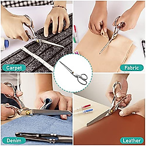 8.5 inch Sharp Fabric Scissors Sewing Scissors Professional Metal Scissors for Leather Cloth Cutting Lightweight Tailoring Shears Crafting Scissors for Home Office