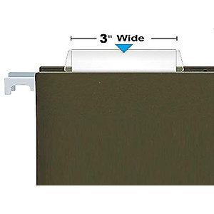 1InTheOffice Clear Hanging Folder Tabs, and Inserts 3-1/2" x 5/8", 100/Pack (3 1/2")