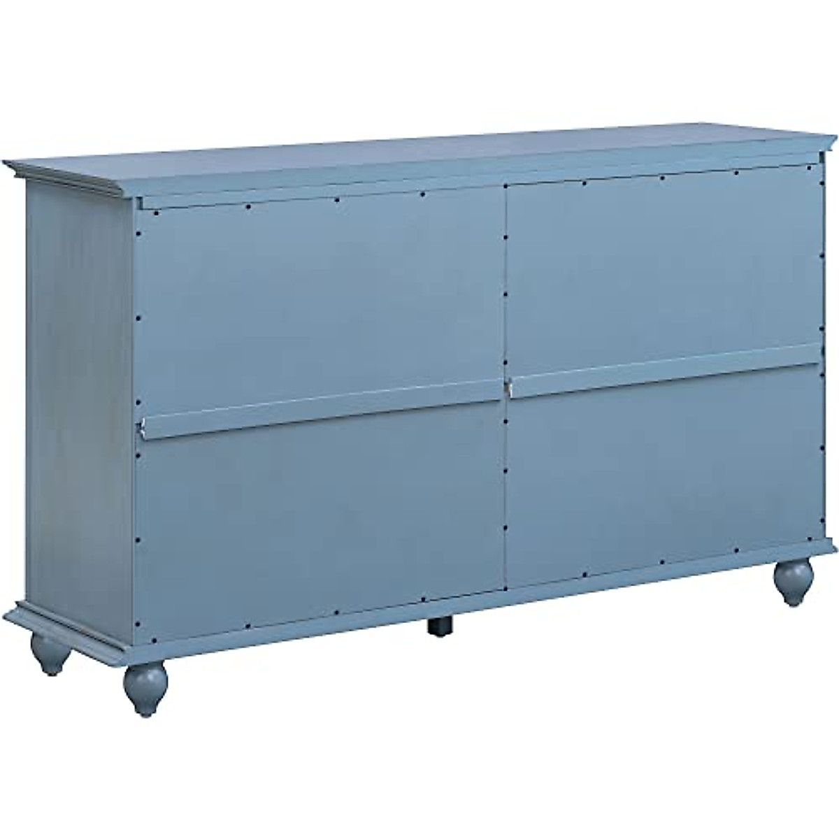 RuiSiSi armhouse 60'' Storage Sideboard Buffet Cabinet with Adjustable Height Shelves for Living Room, Teal Blue