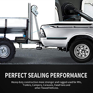 OPL5 7 Way Trailer Plug 8 Feet Heavy Duty Inline Trailer Cord with 7 Gang Wiring Junction Box Weatherproof 7 Pin Trailer Wiring Harness Include Plug Holder for Campers Caravans Food Vans