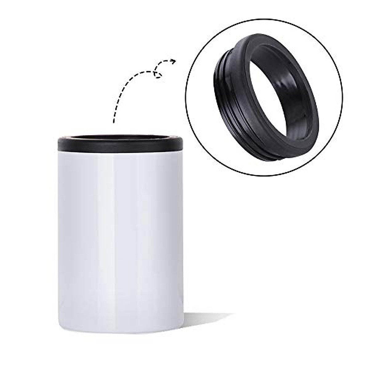 PYD Life 4 Pack 12 OZ Sublimation Blanks Can Insulator White Stainless Steel Can Cooler Beer Holder Sublimation Print