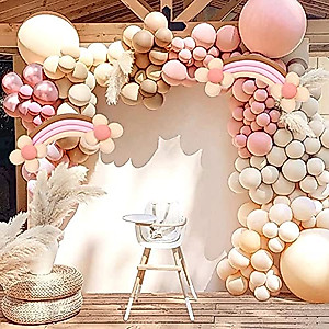 Boho Balloon Garland Blush Nude Dusty Pink Brown White Sand Long Twisting Balloons Arch Kit for Baby Shower Rainbow Birthday Party Decorations