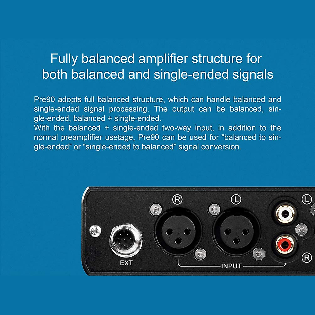 Topping PRE90 Preamplifier Preamp Amplifier Pre-amp Ultra-High NFCA Modules RCA Balanced XLR Output for D90se D90 A90 EXT90 Audio DAC with Remote Control (Black)