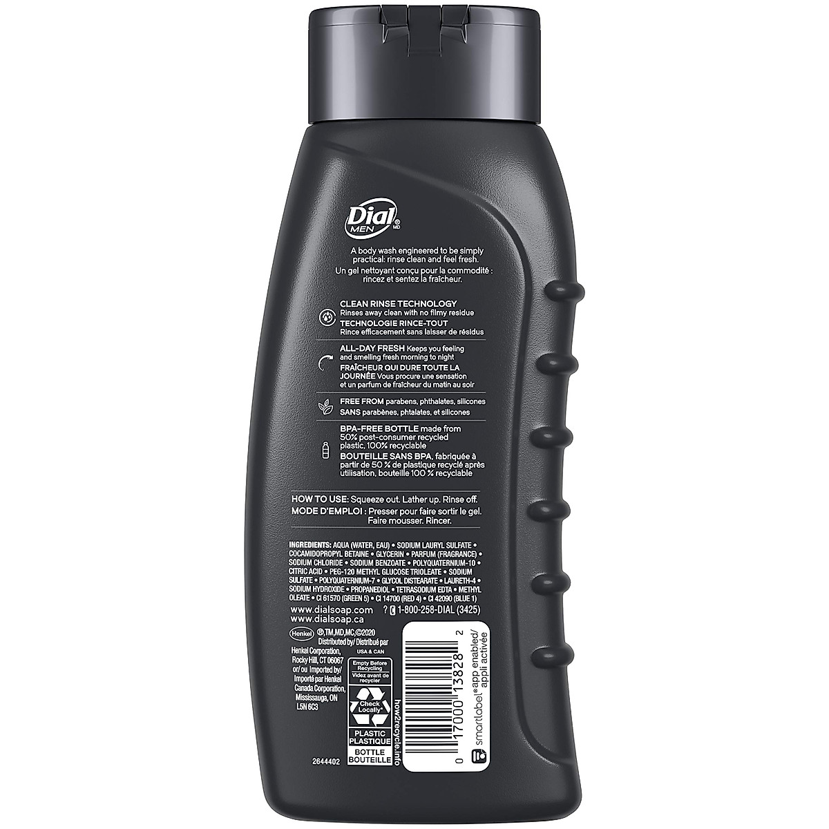 Dial Men Body Wash, Advanced Hydration, 16 fl oz (Pack of 6)