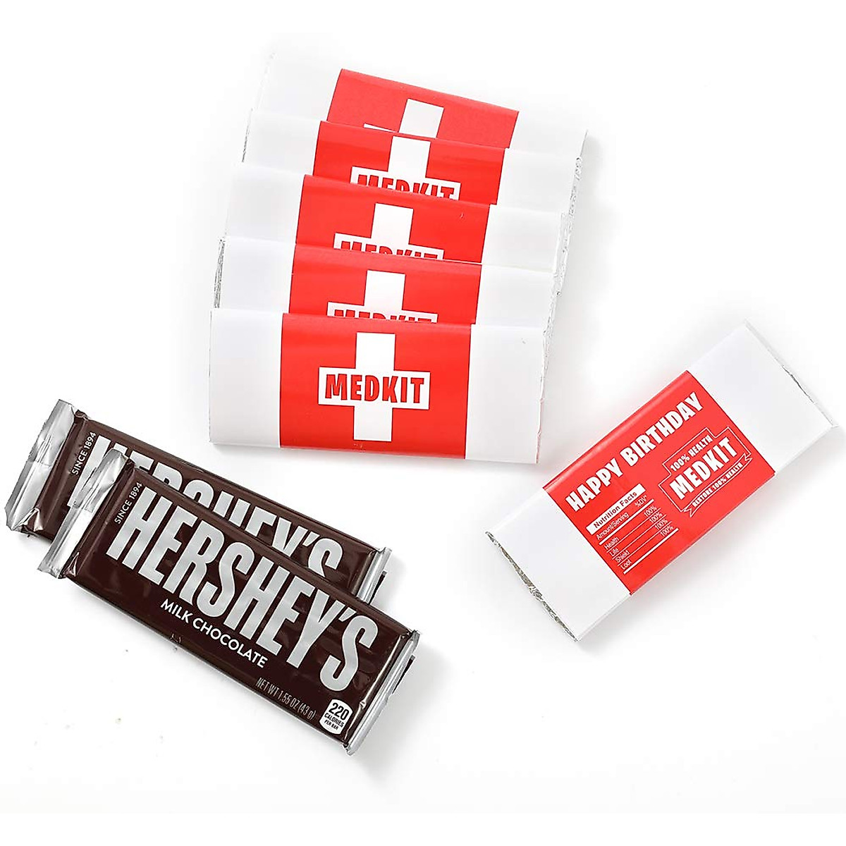 Game Party Supplies Chocolate Bar Medkit Labels With Foil Wrappings For Birthday Party Game Birthday Party Decorations (24+24 Count)