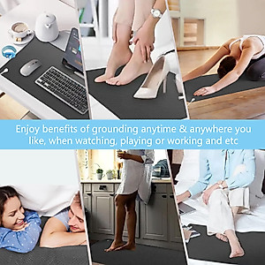 Grounding Mat for Bed (Queen 23"x60"), Grounding Mat with 15ft Grounding Cord, Earthing Mat Grounding Pad, Ground Foot Mats, Sleep Mat for Better Sleep, Energy, Wellness